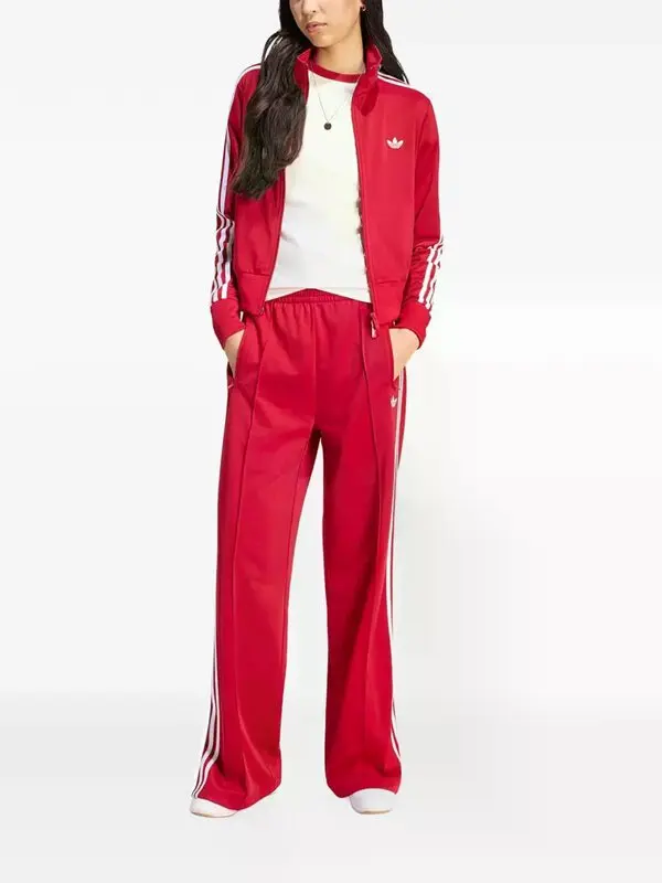 Adidas Firebird Loose-fit Track Pants With Side Stripe Detail - Red