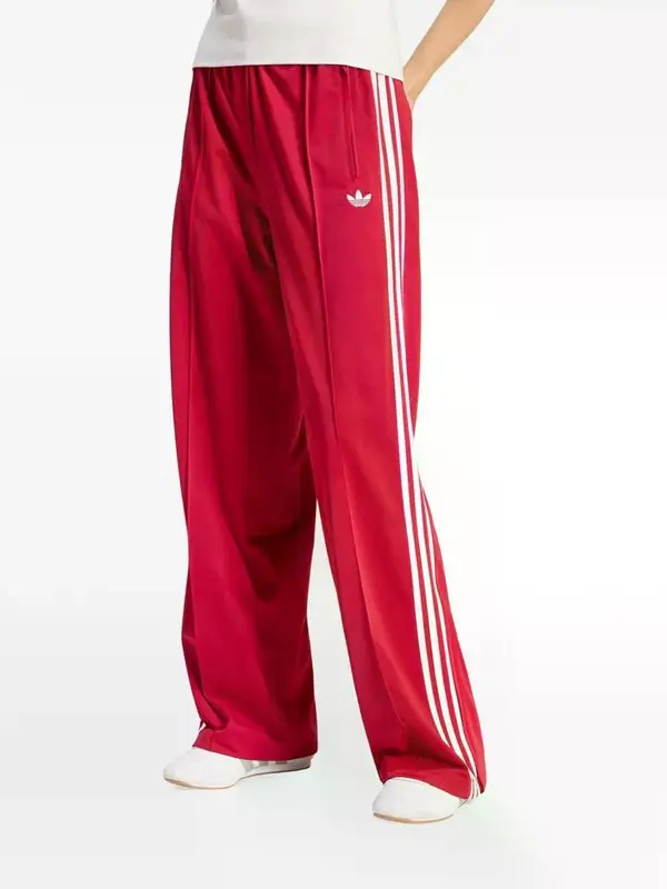 Adidas Firebird Loose-fit Track Pants With Side Stripe Detail - Red