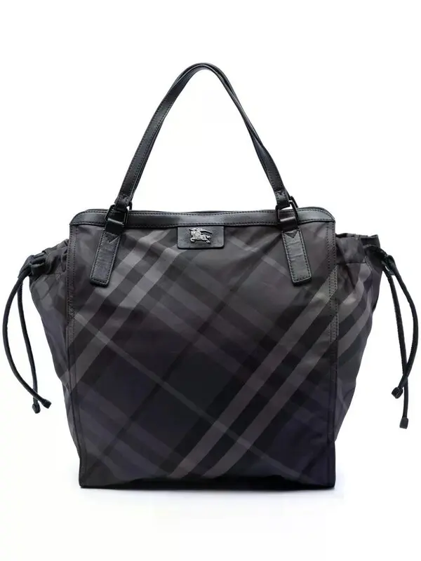 Burberry 2000-2017 Smoke Check Nylon Buckleigh Tote Bag - Black