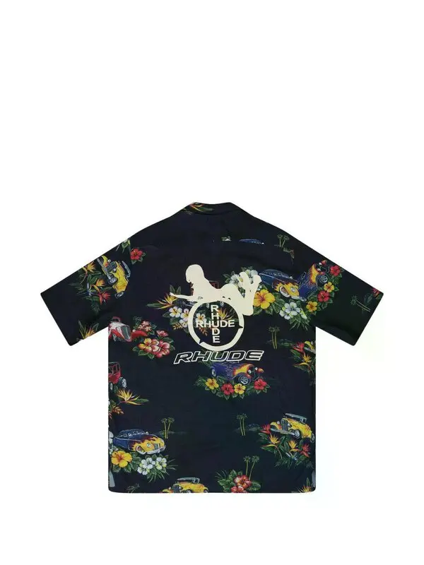 Rhude Hot Rod Hawaiian Shirt - Blue