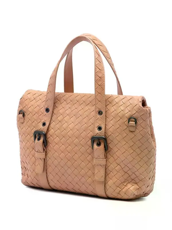 Bottega Veneta Nappa Intrecciato Flap Satchel - Brown