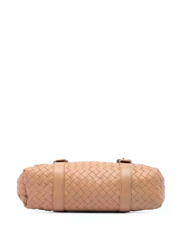 Bottega Veneta Nappa Intrecciato Flap Satchel - Brown