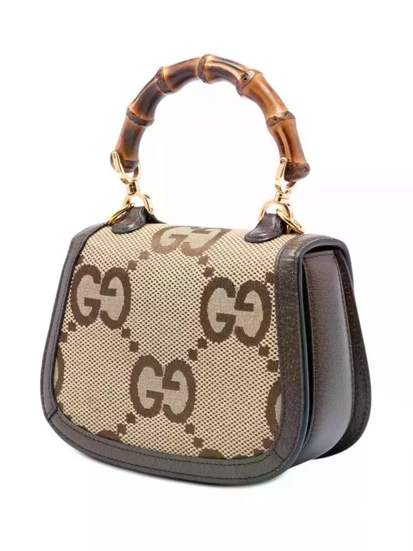 Gucci 1947 Bamboo Top Handle Bag Satchel - Neutrals