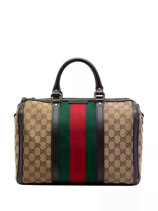Gucci 2016-2026 Medium Gg Canvas Web Joy Boston Bag Satchel - Neutrals