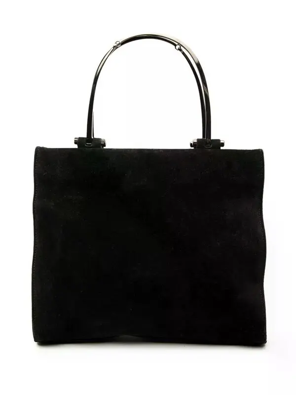 Gucci 2000-2015 Suede Metal Handle Bag Handbag - Black