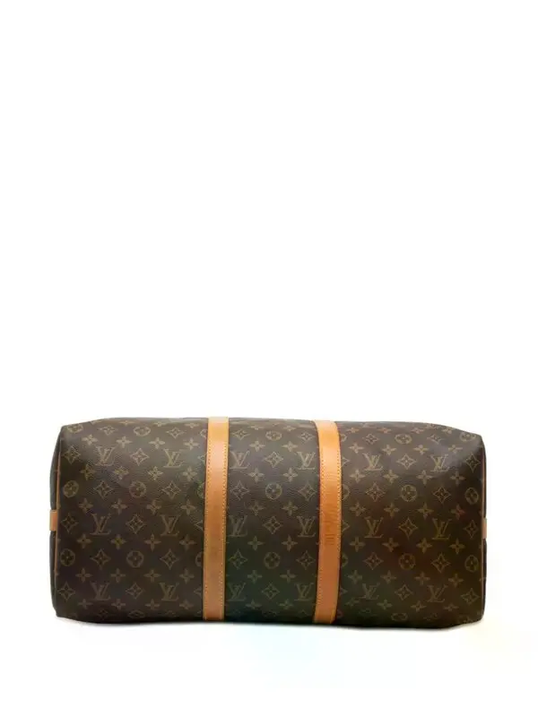LOUIS VUITTON Monogram Keepall Bandouliere 50 Travel Bag - Brown