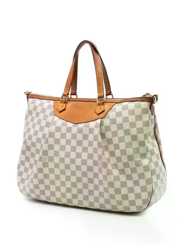 LOUIS VUITTON Damier Azur Canvas Siracusa Gm Satchel - White