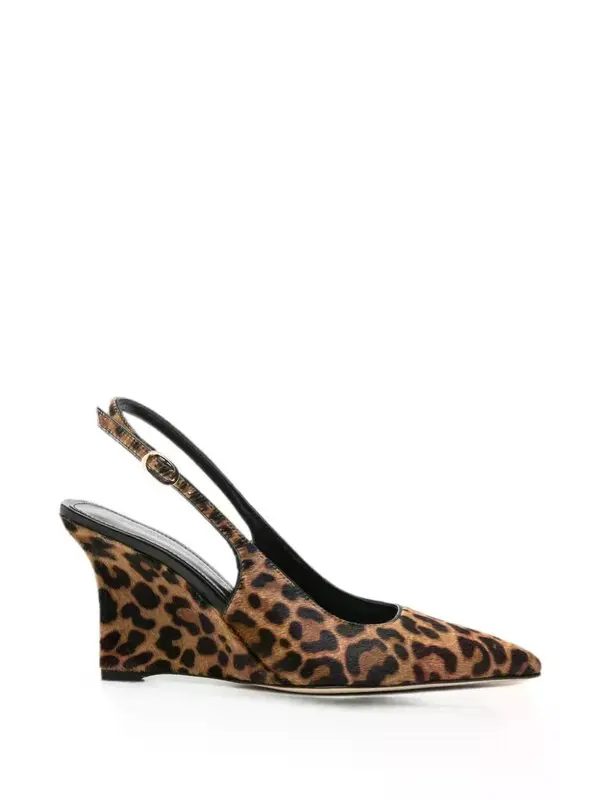 STUART WEITZMAN Vinnie Leopard-print Wedge Pumps - Brown