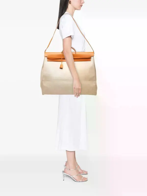 Hermès 1998 Toile Herbag 50 Travel Bag - Neutrals
