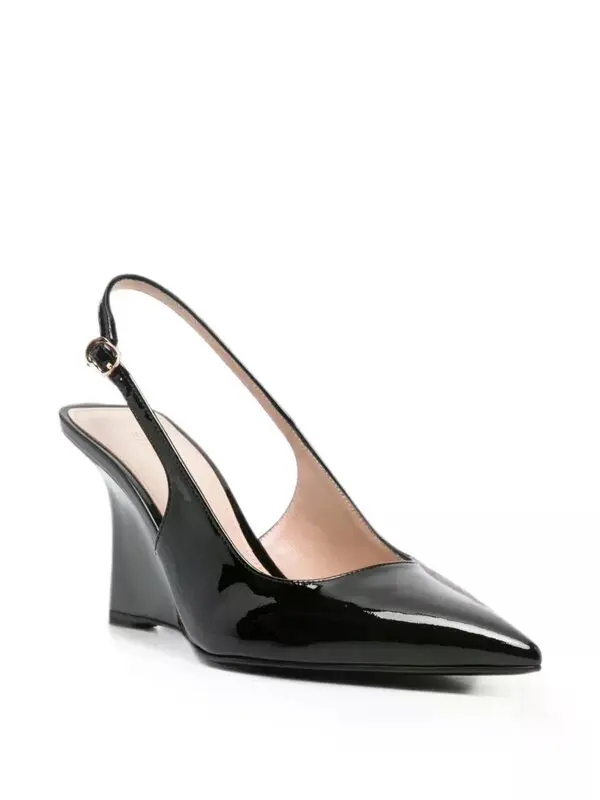 STUART WEITZMAN Vinnie Slingback Wedge Pumps - Black