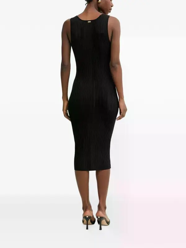 FRACOMINA Ribbed-knit Sweetheart Neck Sleeveless Midi Dress