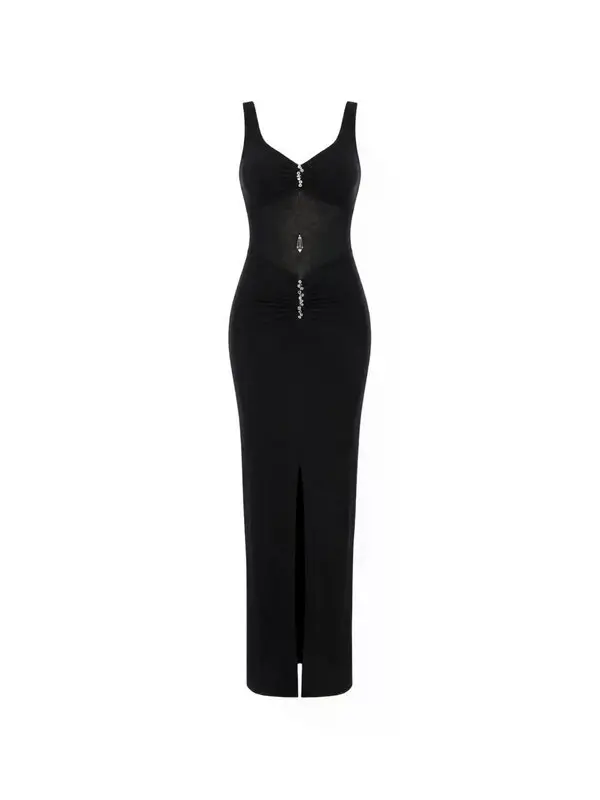 MANURI Kristen 2.5 Bead-detail Maxi Dress - Black