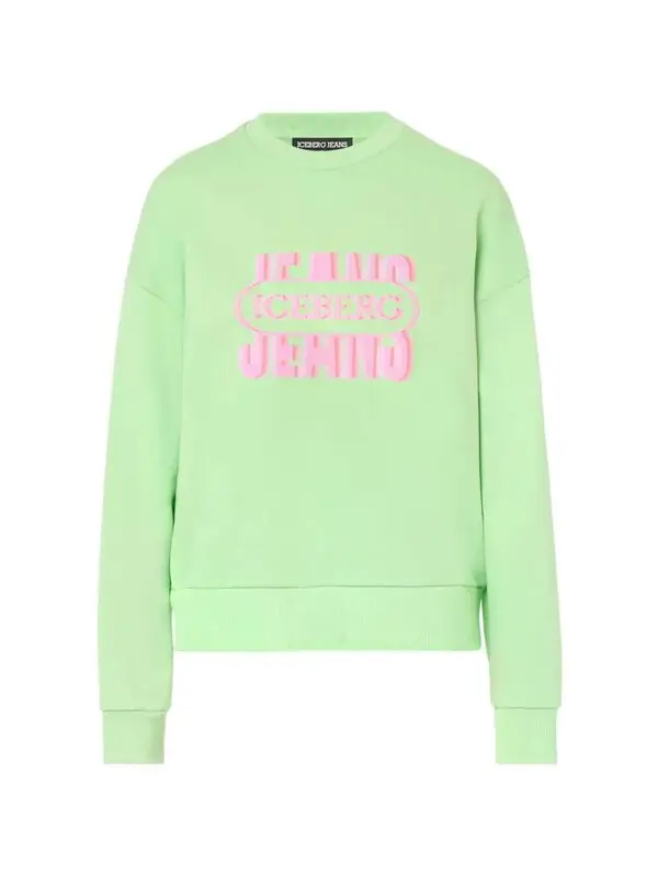Iceberg Logo Print Cotton Sweatshirt