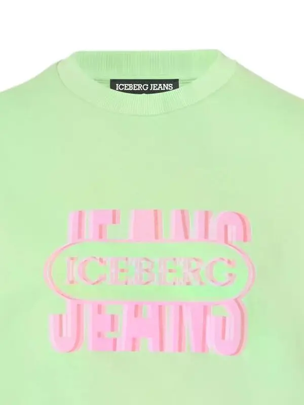 Iceberg Logo Print Cotton Sweatshirt