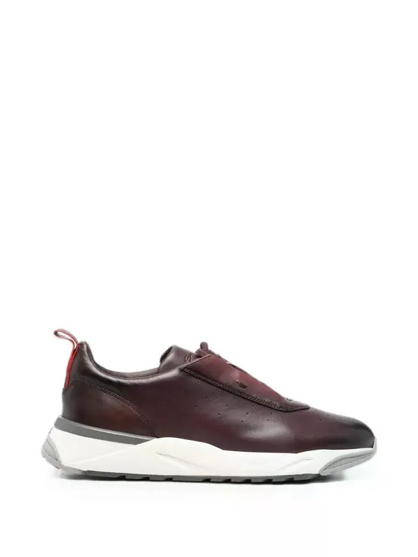 Santoni Perforated Leather Sneakers