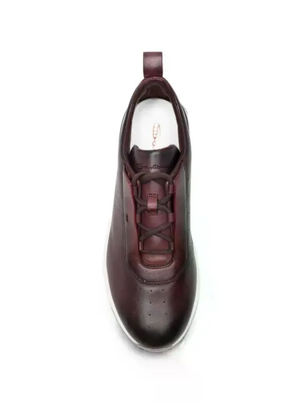 Santoni Perforated Leather Sneakers
