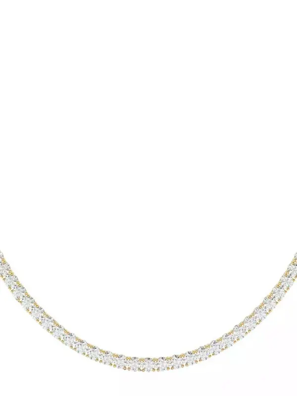Diamond Essentials 14k Yellow 30 Carat Round-cut Lab Grown Diamond Tennis Necklace
