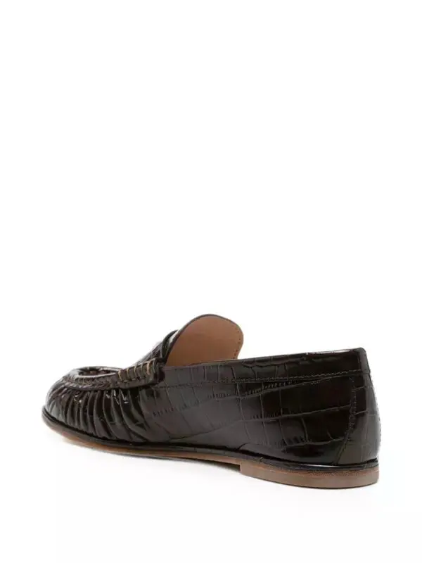 STUART WEITZMAN Spencer Croc-effect Loafers