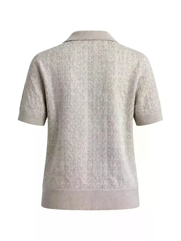 Dkny Jacquard Logo V-neck Polo T-shirt