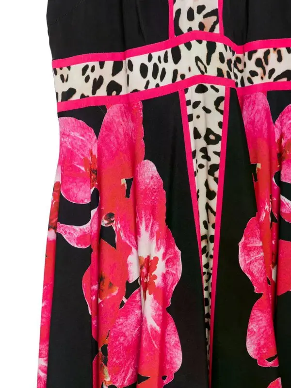 TWINSET Floral-print Leopard-pattern Maxi Dress