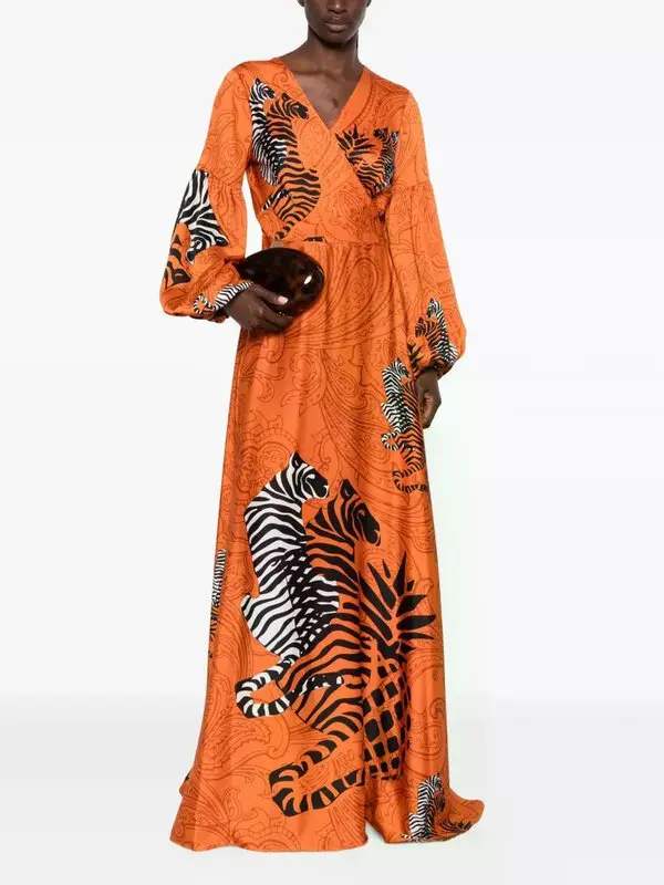 TWINSET Tiger-print Maxi Dress - Orange