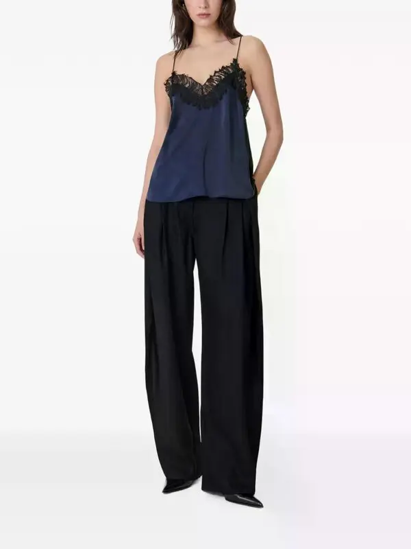 IRO PARIS Lace Trim V-neck Camisole - Blue