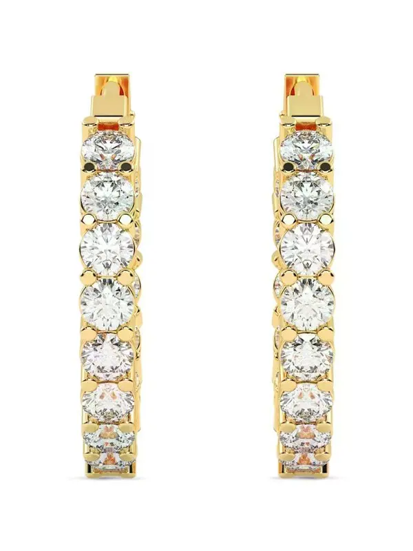Diamond Essentials 14k Yellow Diamond Hoop Earrings
