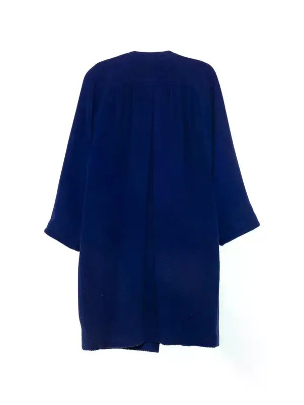 Valentino Garavani 1980s Crystal-embellished Double-breasted Coat - Blue