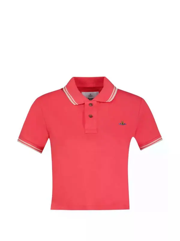 VIVIENNE WESTWOOD Orb-embroidered Short-sleeve Polo Shirt - Red