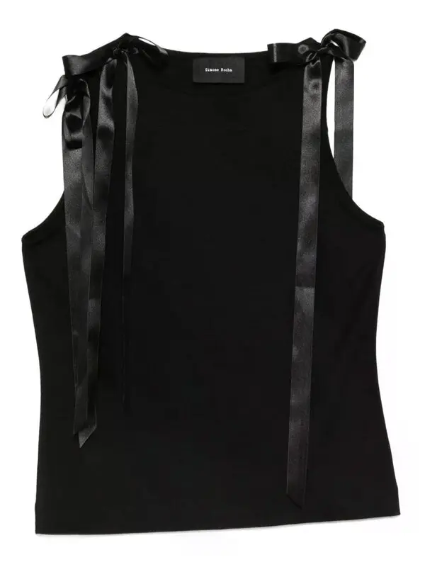 Simone Rocha Bow Detail Tank Top - Black