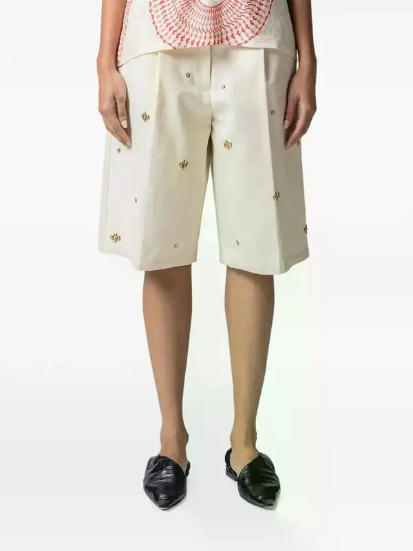 MULLER OF YOSHIOKUBO Embellished Pleated Shorts - Neutrals