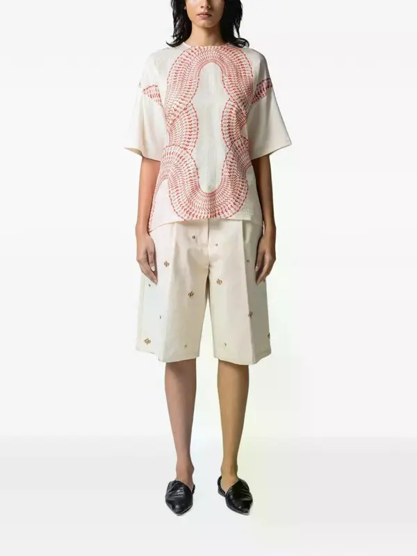 MULLER OF YOSHIOKUBO Embellished Pleated Shorts
