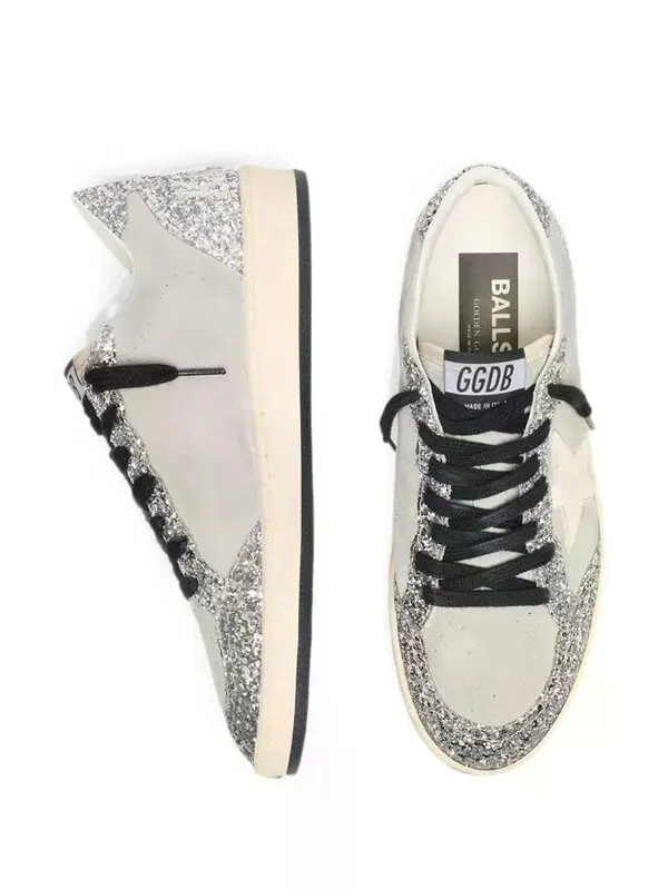 GOLDEN GOOSE Ball Star Glitter-effect Sneakers - Grey
