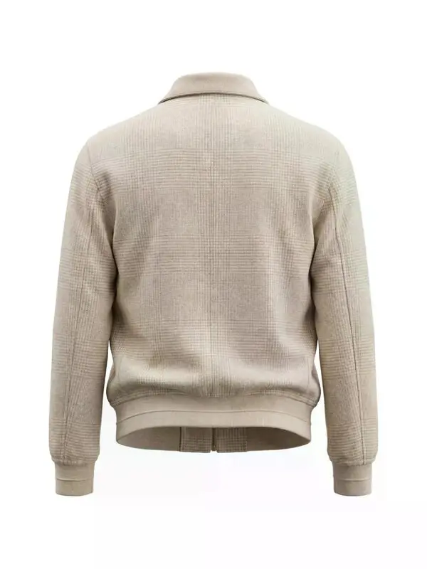 Brunello Cucinelli Prince Of Wales Check Cashmere Jacket - Neutrals
