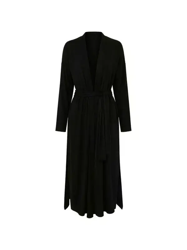 Another Tomorrow Belted Robe - Black