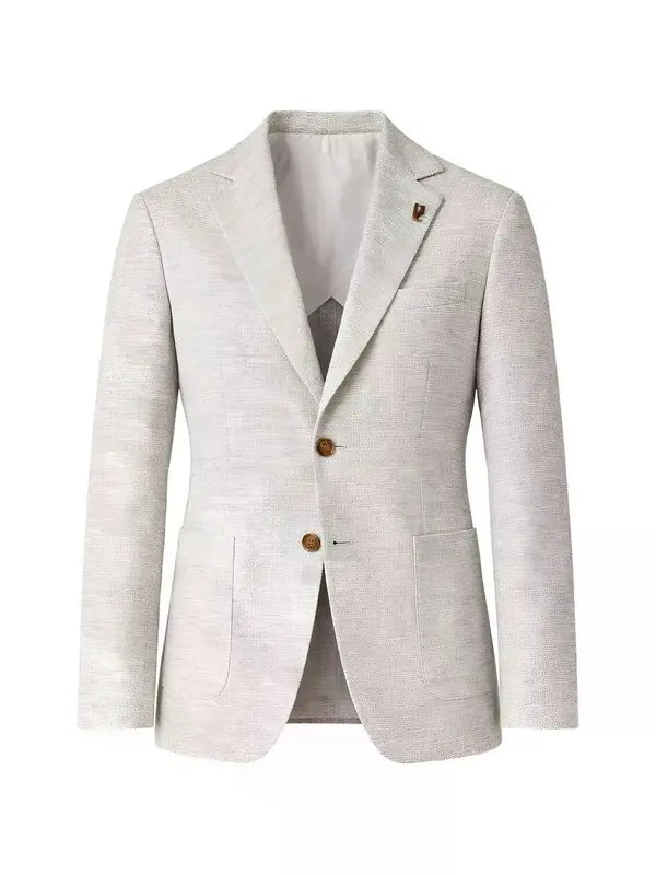 Pal Zileri Single-breasted Notched-lapels Blazer - Grey