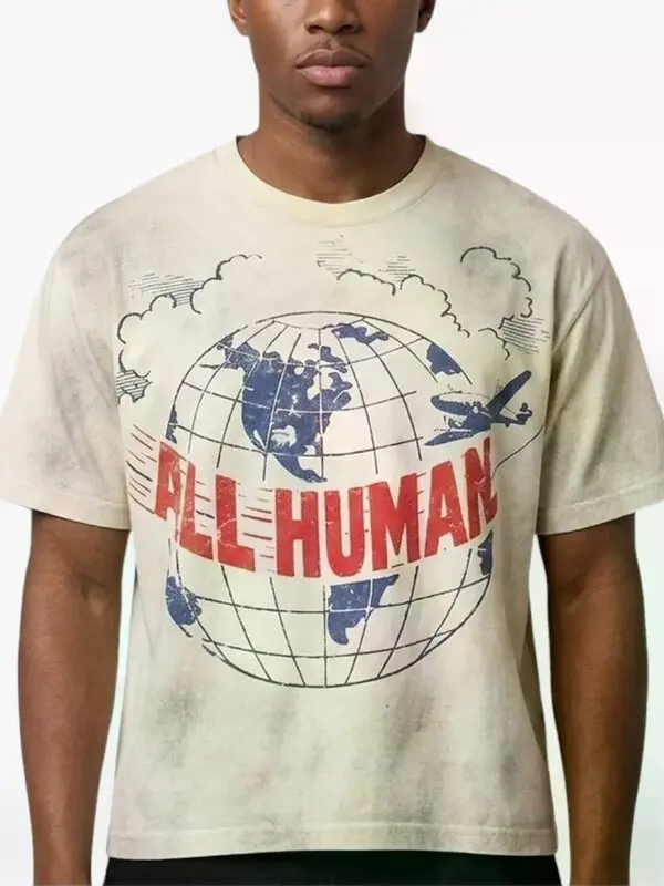ALL HUMAN Graphic-print Washed T-shirt