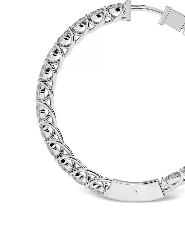 Diamond Essentials 14k White Gold Diamond Hoop Earrings