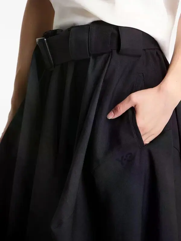 Y3 Asymmetric Hem Midi Skirt