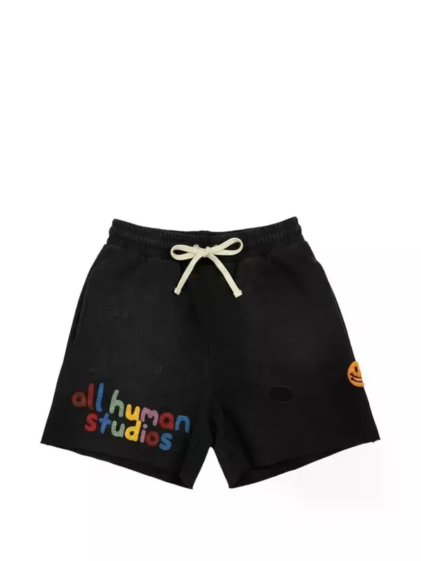 ALL HUMAN Honeymoon Embroidered Shorts - Black