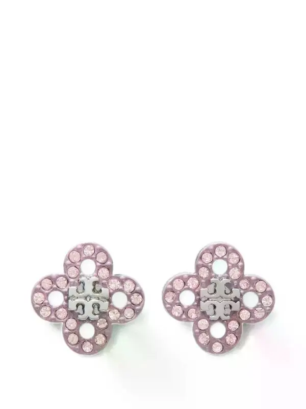 Tory Burch Forget Me Not Clover Stud Earrings - Silver