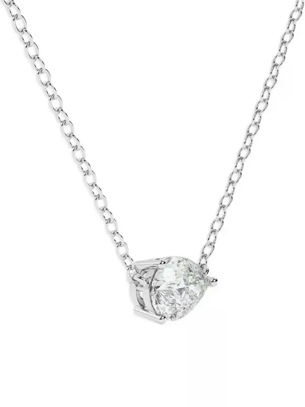 Diamond Essentials Pear-cut Diamond Pendant Necklace In 14kt White Gold