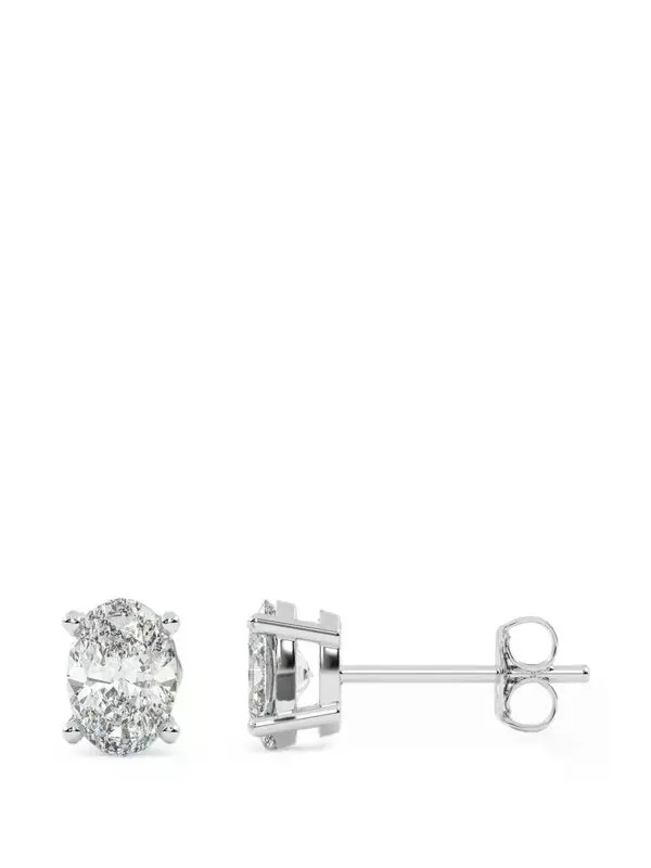 Diamond Essentials 14k White Gold Oval-cut Diamond Stud Earrings 2 Carats Total