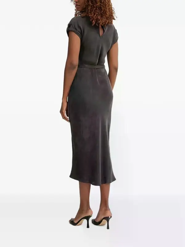 Guess Belted Cap-sleeve Midi Dress
