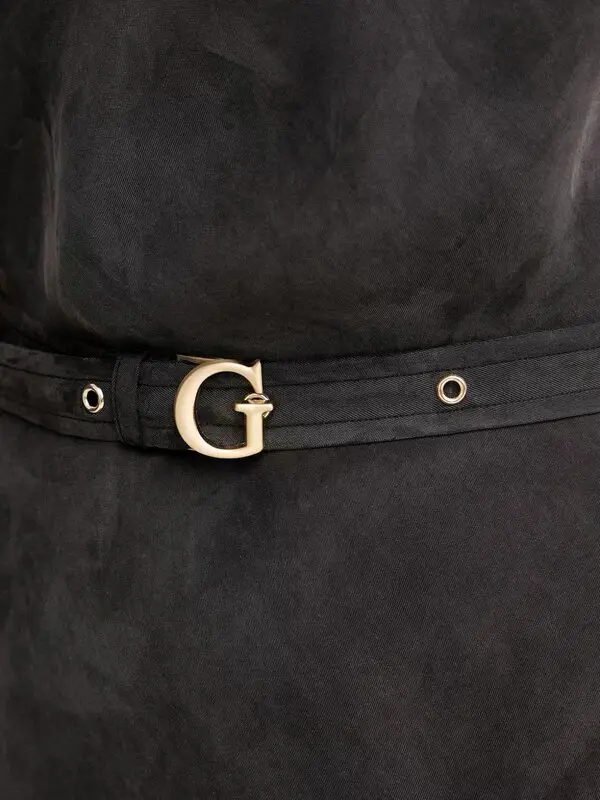Guess Belted Cap-sleeve Midi Dress