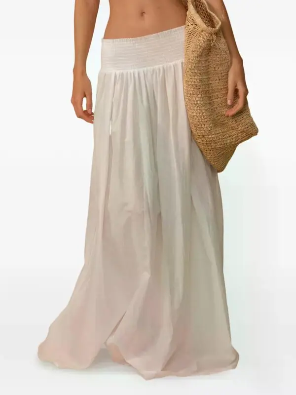MONTCE Millie Shirred Maxi Skirt - White