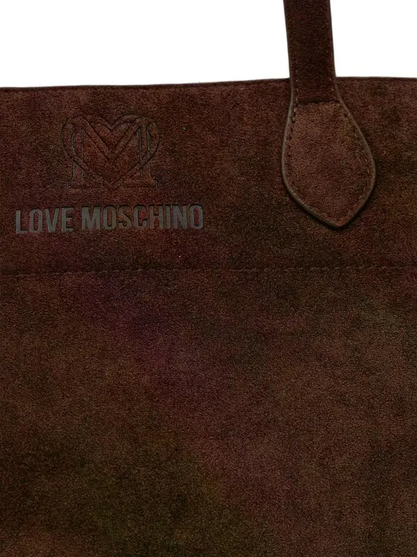 Moschino Logo-lettering Suede Tote Bag