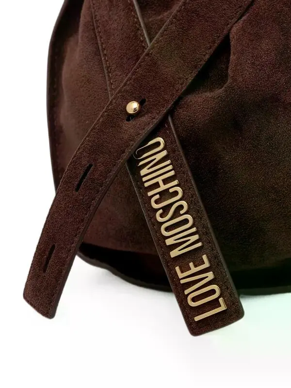 Moschino Logo-lettering Suede Tote Bag