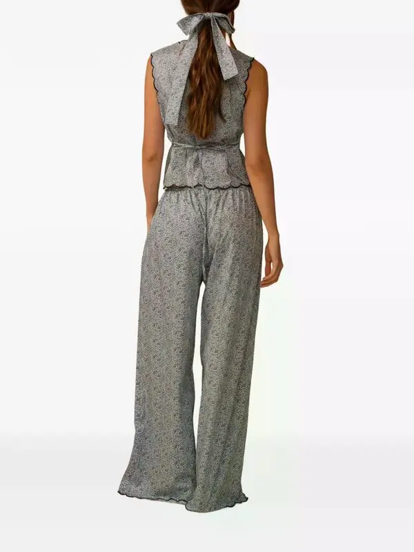 MONTCE Floral-print Scalloped Trousers