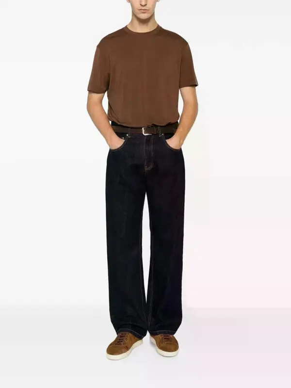 TOM FORD Crew-neck Short-sleeve T-shirt - Brown